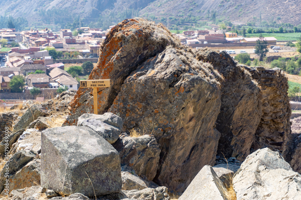 Ollantaytambo ancient Inca terraces and ceremonial platforms offering a ...