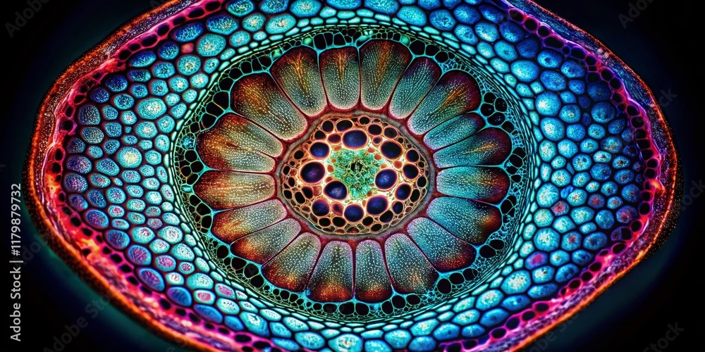 Microscopic Silhouette: Monocot Stem Histology Educational Image Stock ...