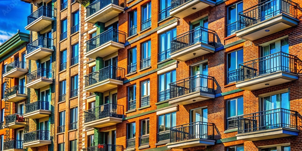 Modern City Residential Building Facade, Deep Depth of Field ...