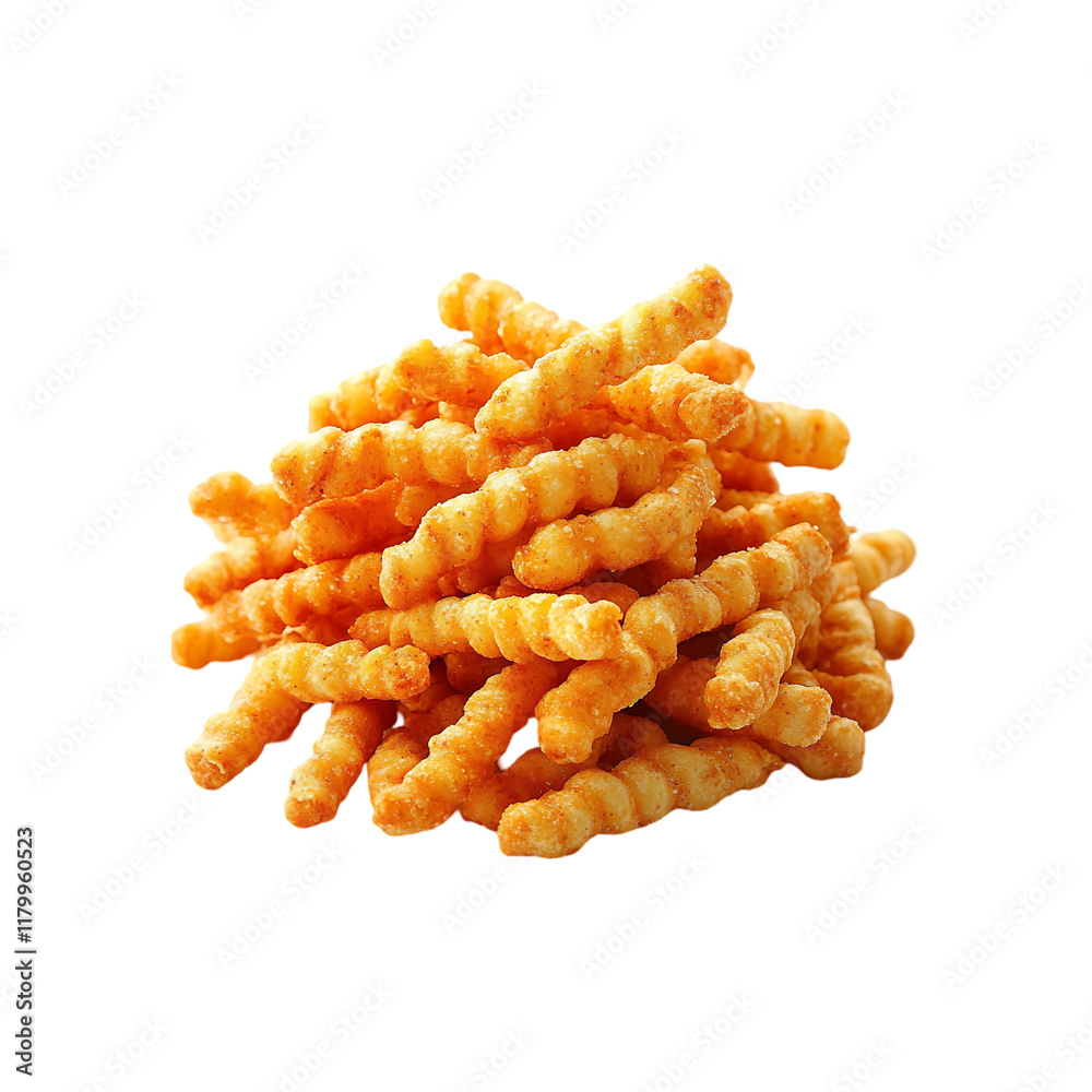 Fresh kurkure snacks isolated on a transparent background, in PNG ...