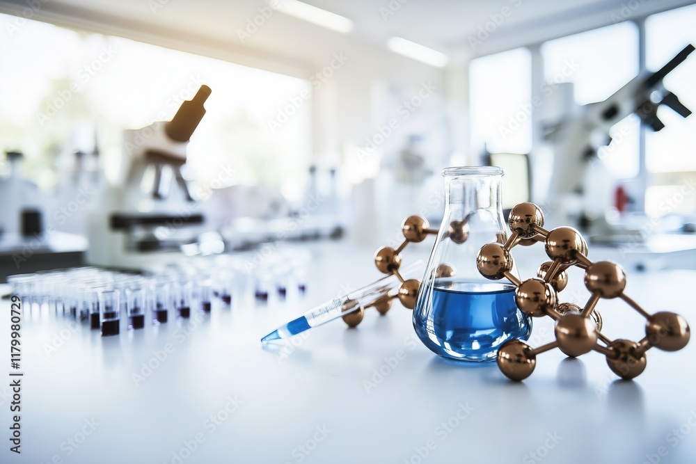 Laboratory setup features methylene blue experiment demonstrating ...
