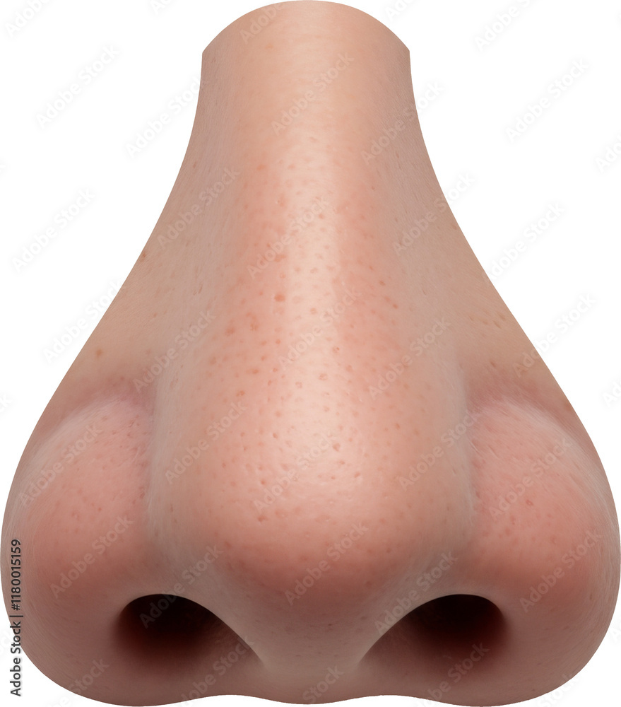 human nose and nostril, face part, skin and anatomy, isolated ...