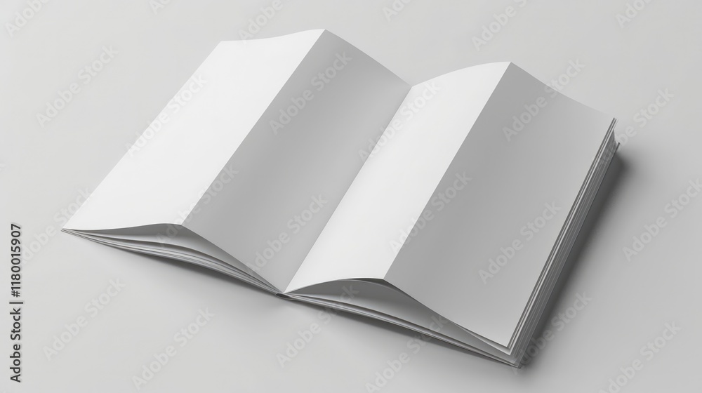 Z-Folded Booklet Mockup Set: Top View 3D Render with Copy Space for ...