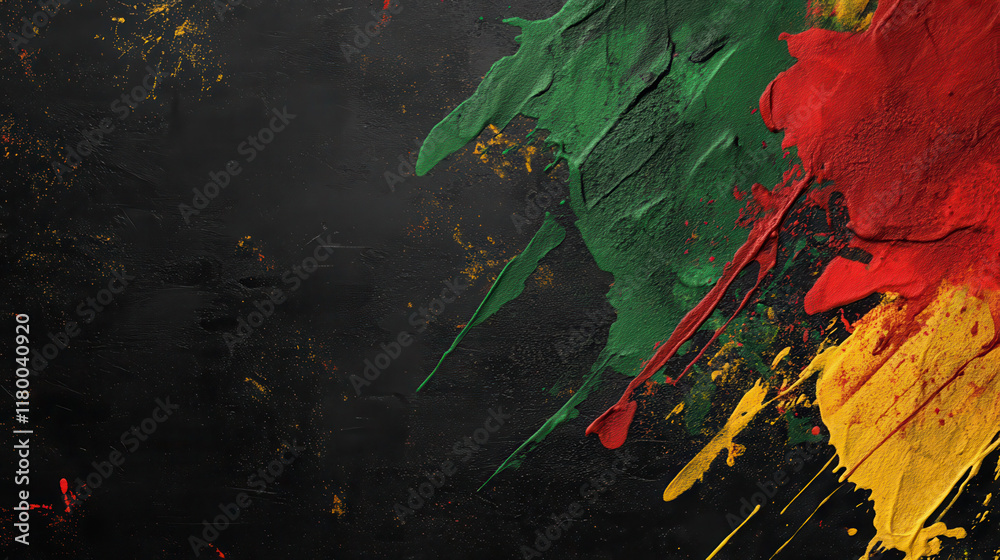 Abstract Black History Month design with painted African colors Stock ...