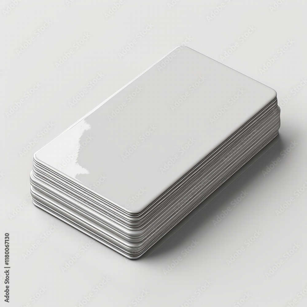 Mockup of a Blank Business Card with Rounded Corners Isolated on White ...