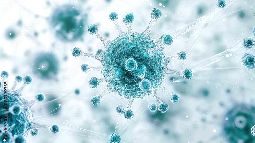 medical themed background with abstract DN strands and Human ...