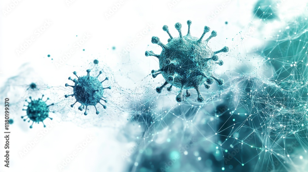 medical themed background with abstract DN strands and Human ...