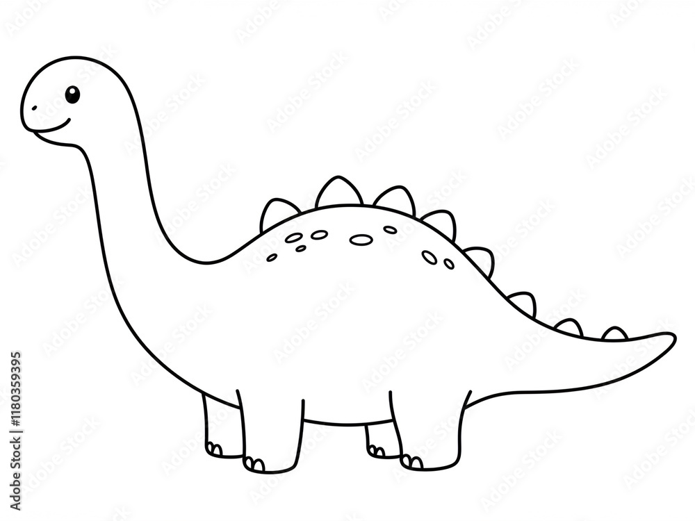 Dinosaur, Coloring page for kids. You can print it on standard A4 paper ...