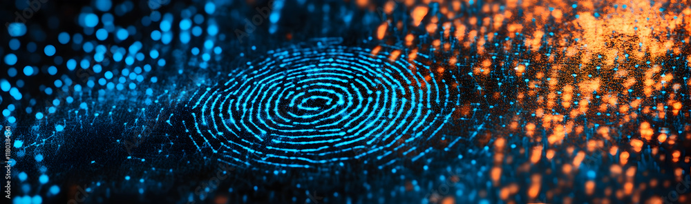 Digital identity protection banner featuring biometric authentication ...