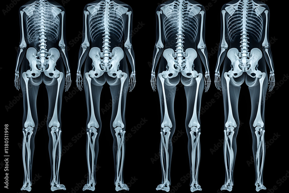 Analyzing Human Skeletal Structure: X-Ray Images of Legs and Pelvis Reveal Bone Anatomy in ...