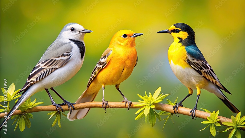 Aerial Photography: White Wagtail, Yellow Wagtail, Golden Oriole Birds ...