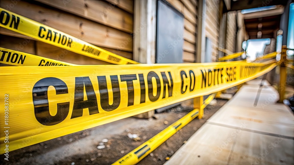 Caution Tape Line at Angle - High Visibility Safety Barrier for ...
