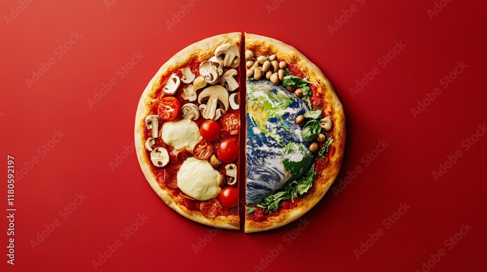 51.A striking design for World Food Day, with a globe merging into a ...