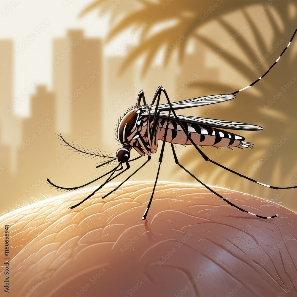 Aedes aegypti mosquitoes carrying the Zica virus on human skin can ...