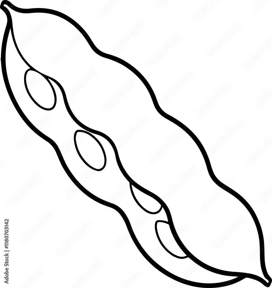 soybean outline coloring book page line art vector illustration Stock ...