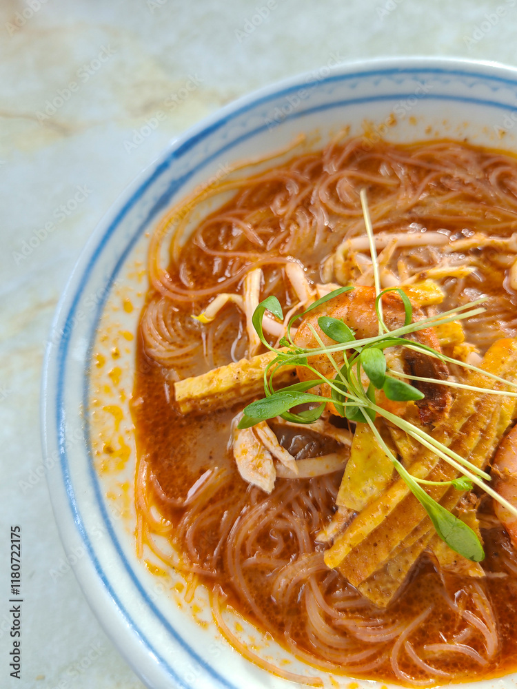 Famous local food from Sarawak. Laksa Sarawak is one of popular menu in ...