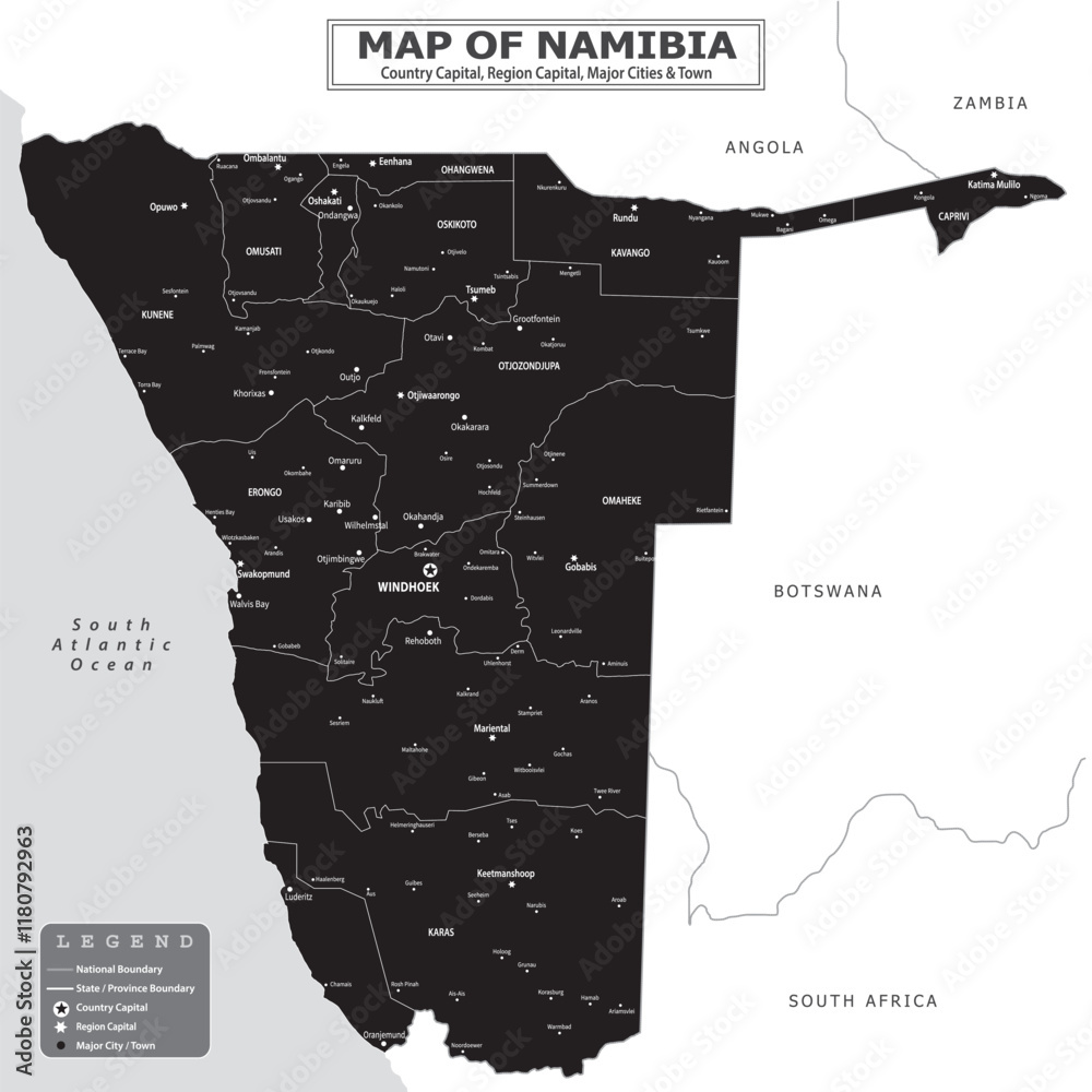 African Countries Geography Political map. Political map of country ...