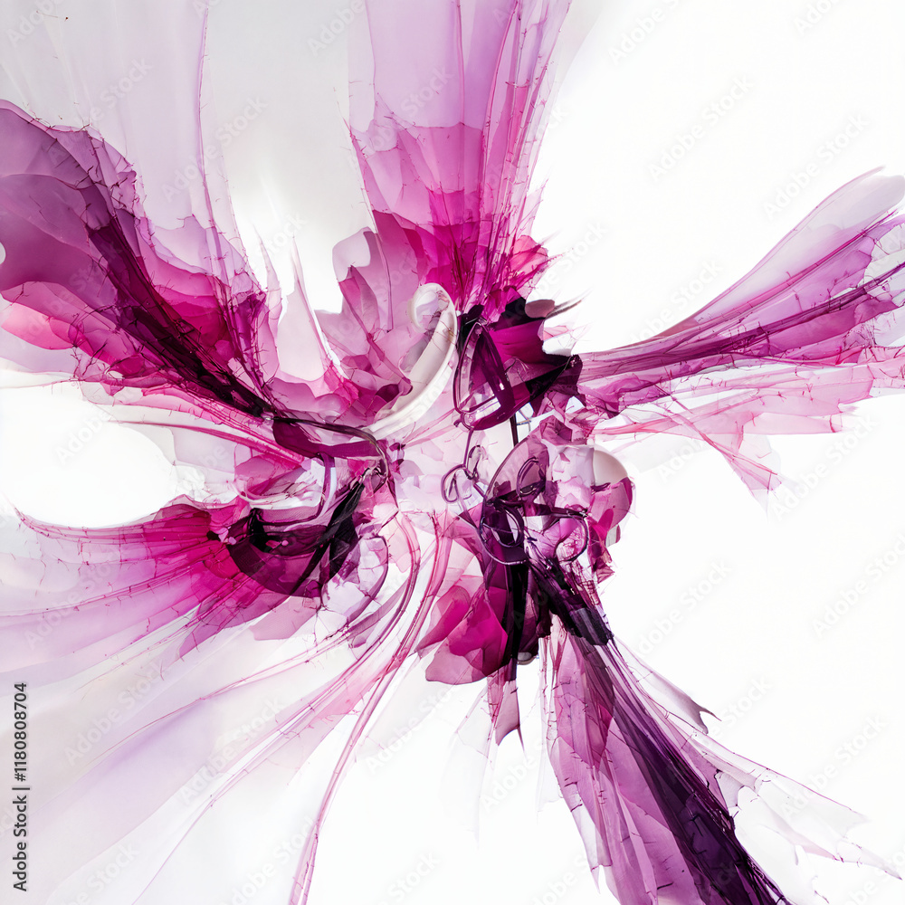 Pink mesmerizing 3D alcohol ink art. The fluid movement of the ink ...