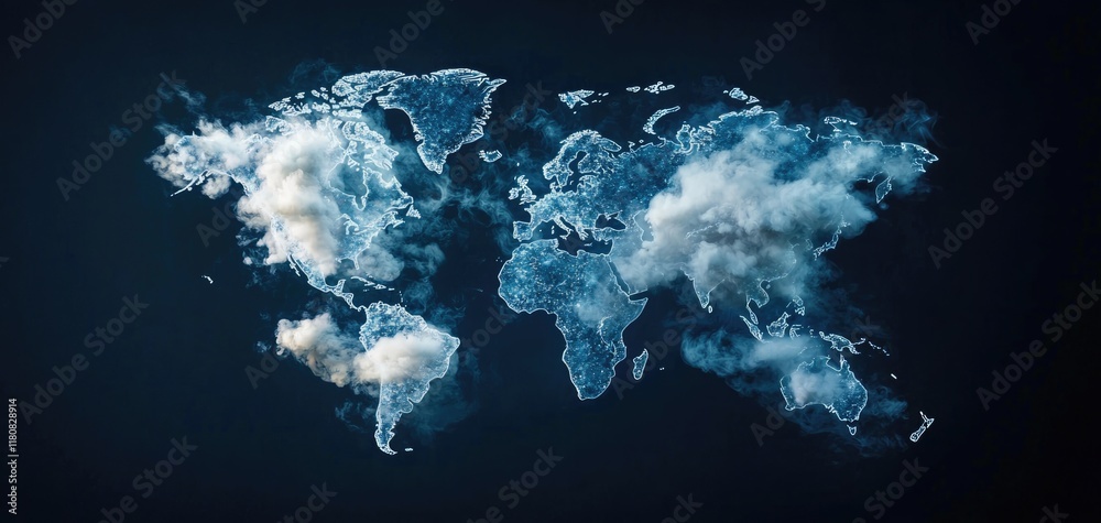 Global co2 emission overview earth infographic digital environment ...