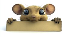 Cute Peeking Mouse Art Poster Free Stock Photo - Public Domain Pictures