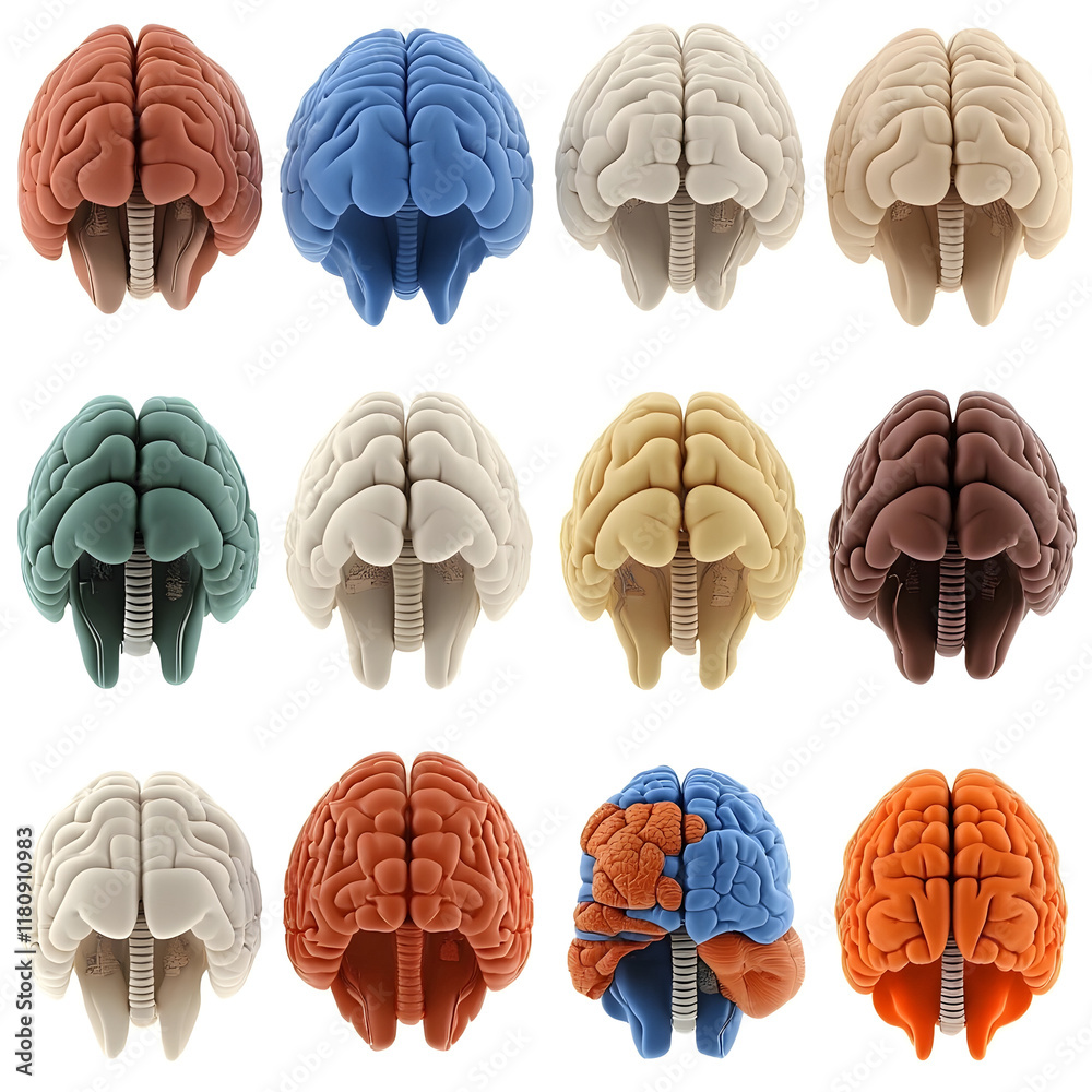 Ilustración de Stock Labeled Human Brain Anatomy Diagram: Educational ...