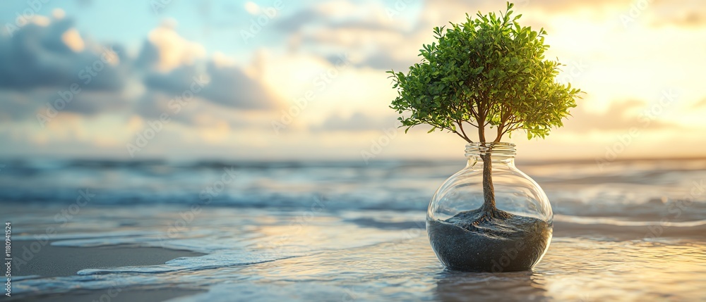 Tree inside a water bottle, Earth Day 2025, symbolizing the fight ...