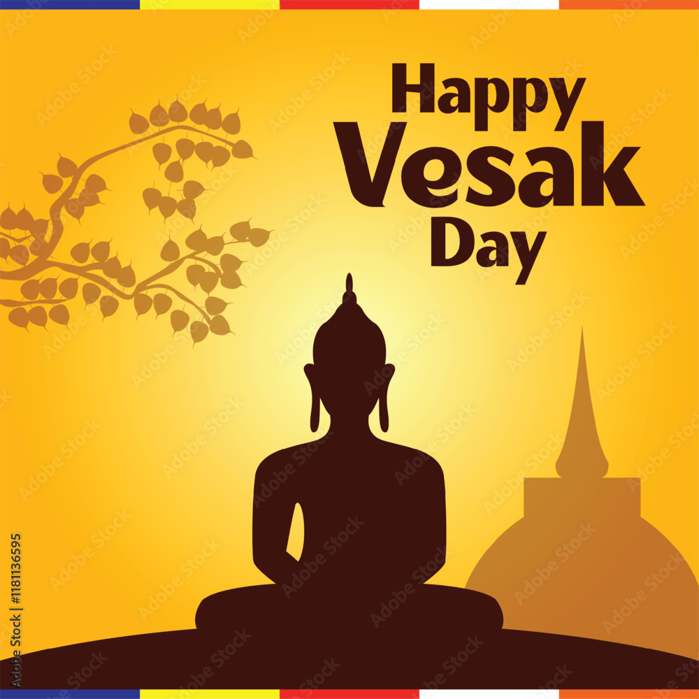 Vesak Festival Design. Vesak Poya. Happy Vesak Day. Vector illustration ...