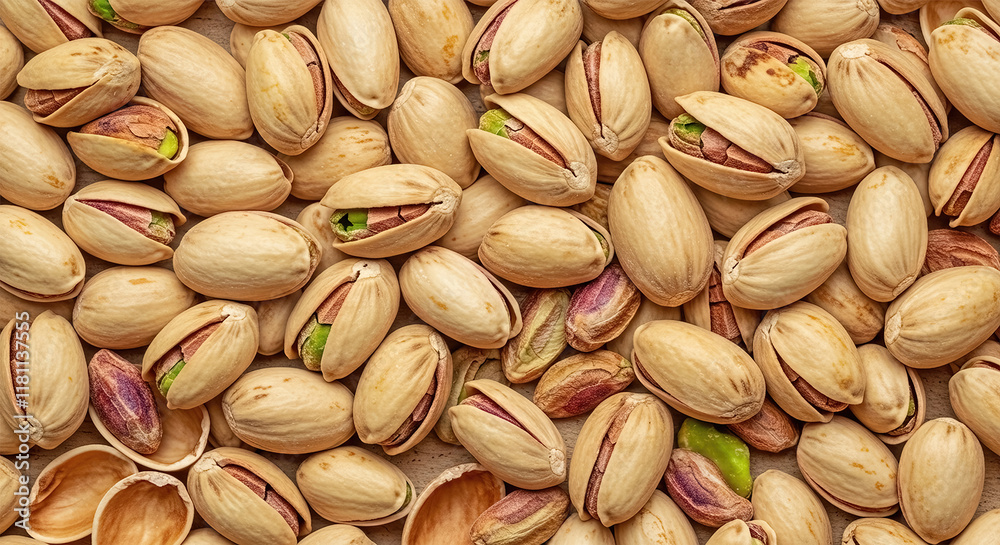 Pistachios nuts background. Pistachio texture. Long web format for ...