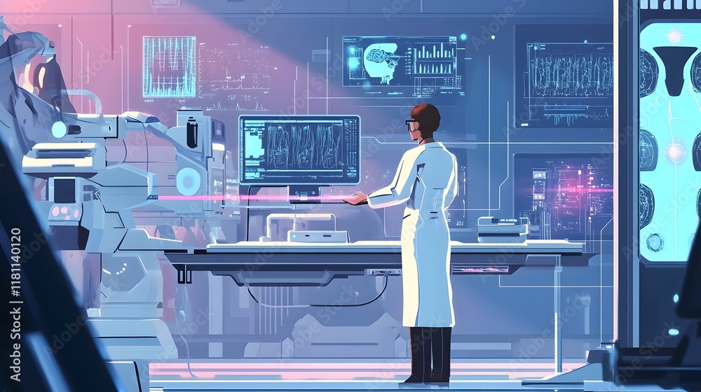 Futuristic AI Powered Data Analysis for Personalized Chronic Disease Management Strategies Stock ...