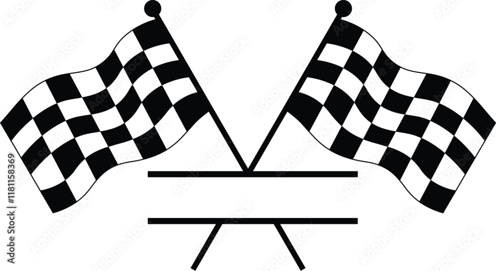 Double checkered flags with name space vector racing ai eps. Stock ...