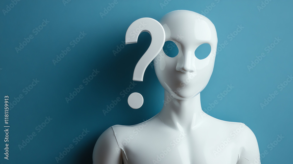 Dark toned mannequin with question mark. Perfect for identity crisis ...