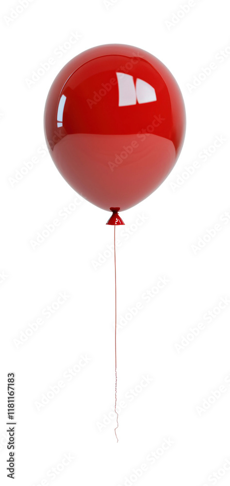 Single red balloon floating upward in clear sky minimalist high ...