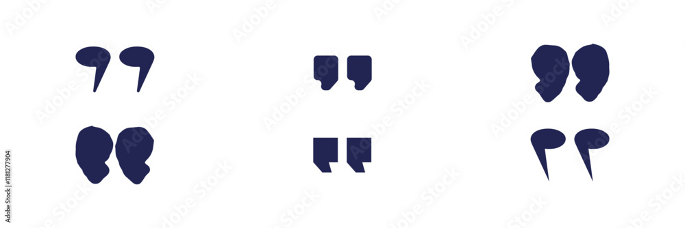 Set of quote mark. Quotes icon vector set. Quote marks outline, speech ...