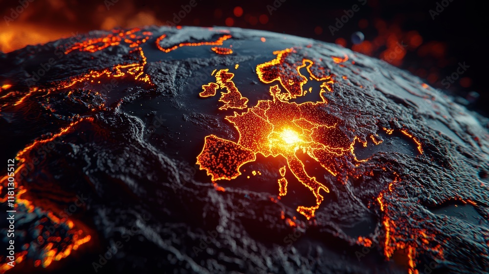 Global map of hmpv outbreaks glowing red hotspots indicating human ...