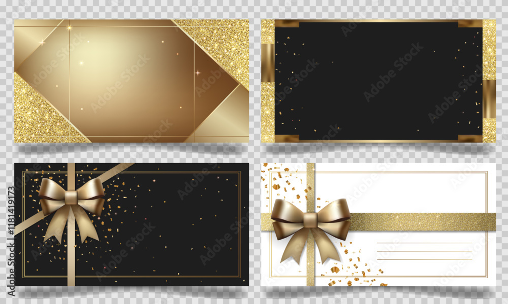 Empty backgrounds in black and gold color. Luxury gold card. Elegant ...