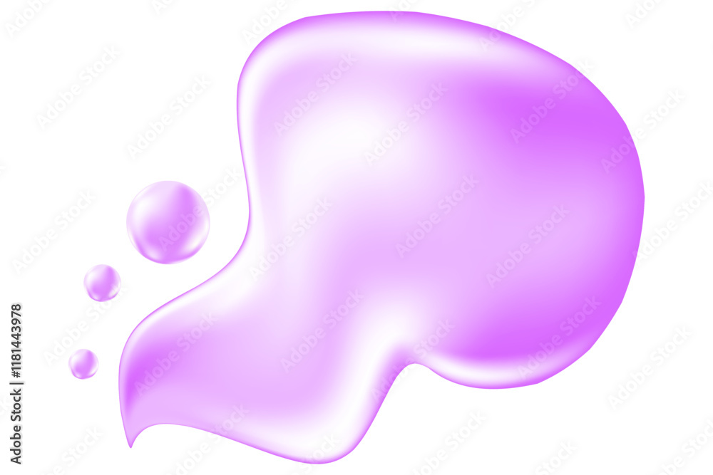 Liquid cosmetic clear purple gel or violet serum texture, lavender oil ...