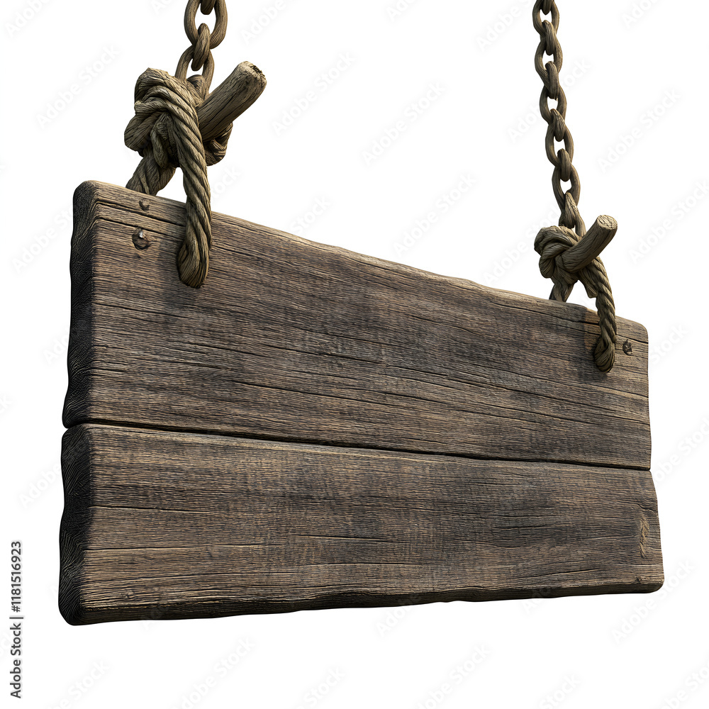 Old wooden billboard with rustic wood planks and natural log frame ...