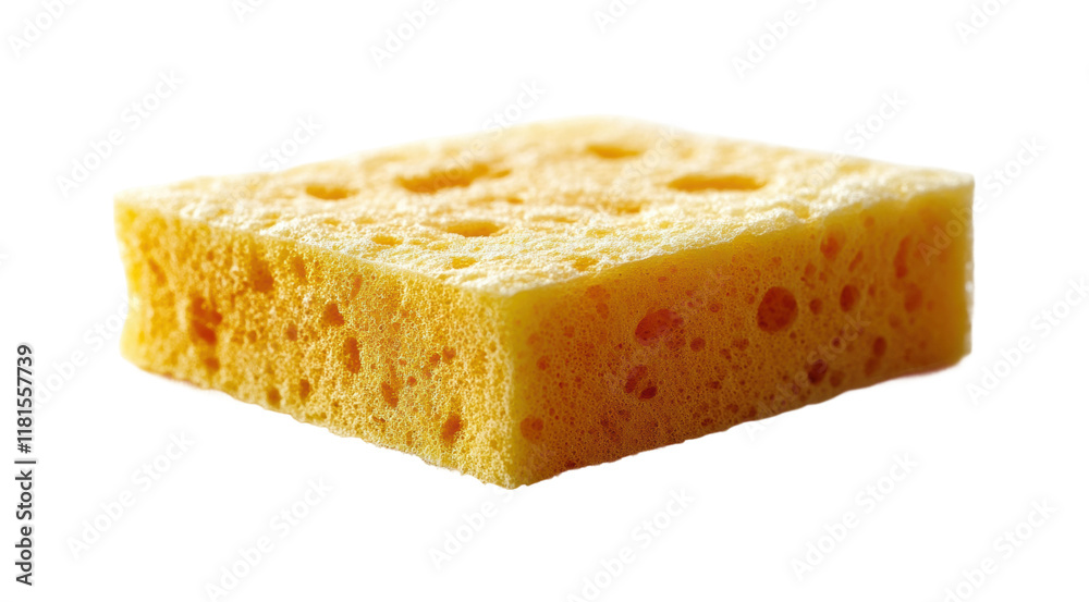 Yellow kitchen sponge with porous texture, lightweight and durable ...