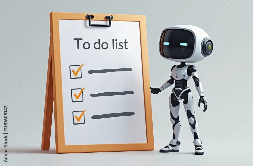 AI, artificial intelligence, automated assistance: robot next to ...