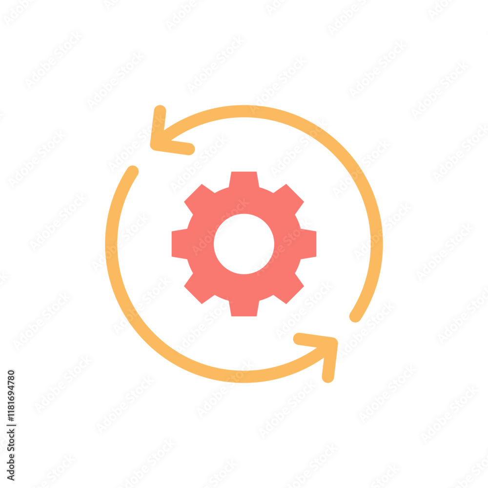 Sync setting icon. Simple flat style. Process, update, setup, reload, simple, change, personal ...