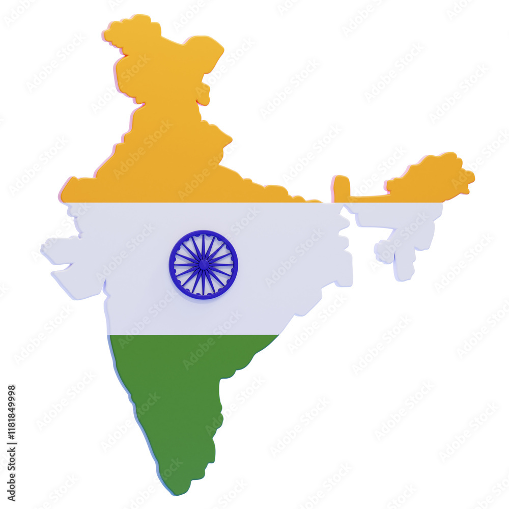 PNG 3D map of india illustration isolated on a white background Stock ...