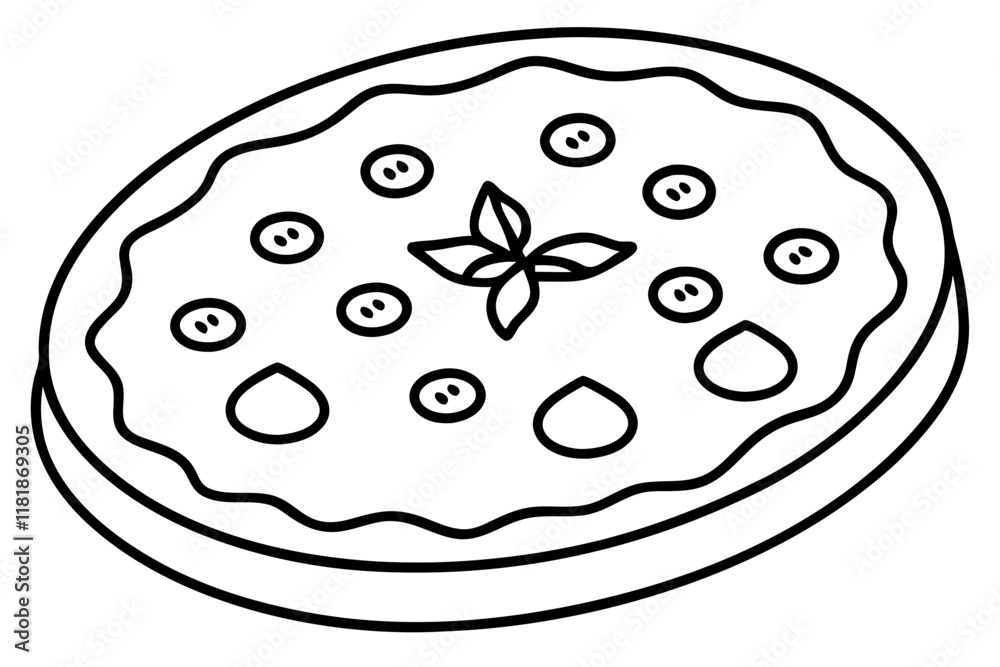 Pizza Outline Vector Illustration - Editable SVG for Design Projects ...