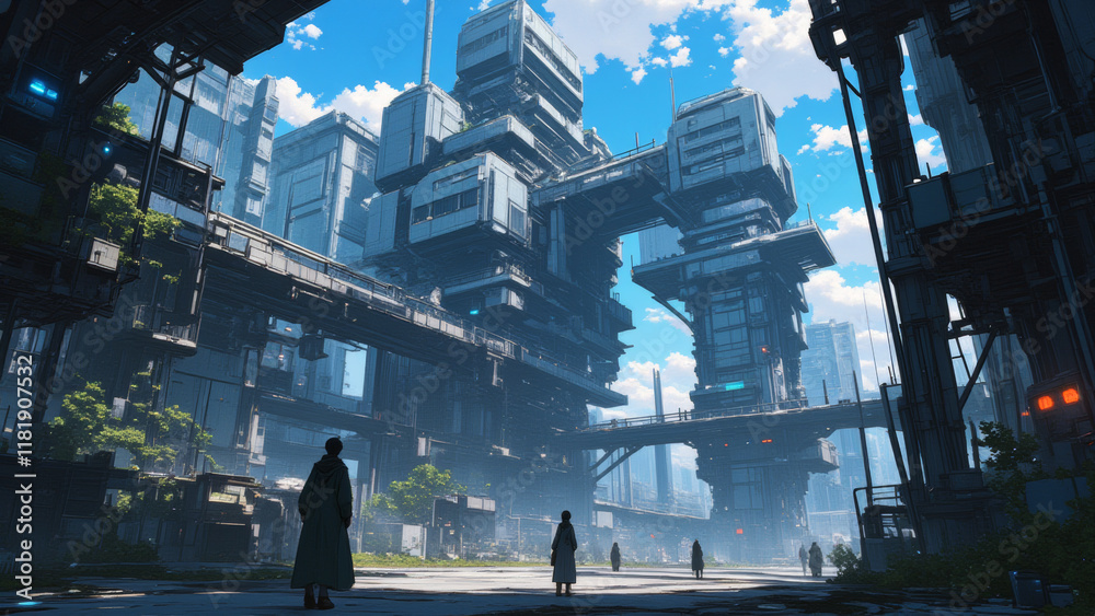 Anime sci-fi environment, a futuristic prison on a remote planet, high ...