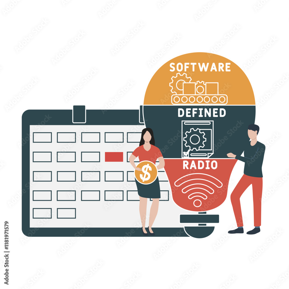 SDR - software defined radio acronym. business concept background ...