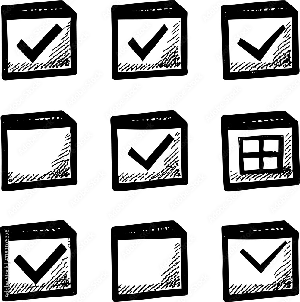 checkmark vector, checkmark icon set, approved symbol, checked checkbox mark, checkmark set ...