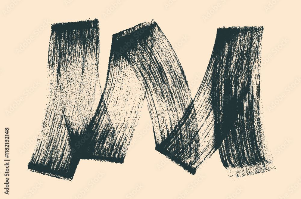 Grainy graphic thick brush stroke with spray texture. Hand drawn vector ...