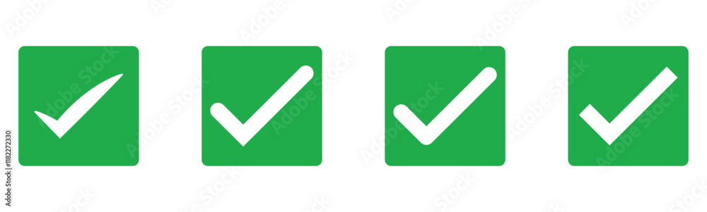 check box icon with correct, accept checkmark icons green tick box, check list circle frame ...