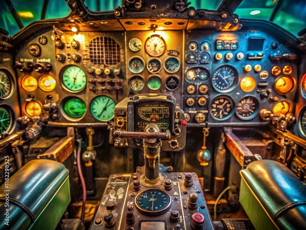 Vintage British Military Aircraft Cockpit Control Panel: A Detailed ...