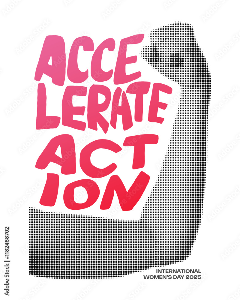 International Women's day 2025 theme vector poster. Accelerate action ...