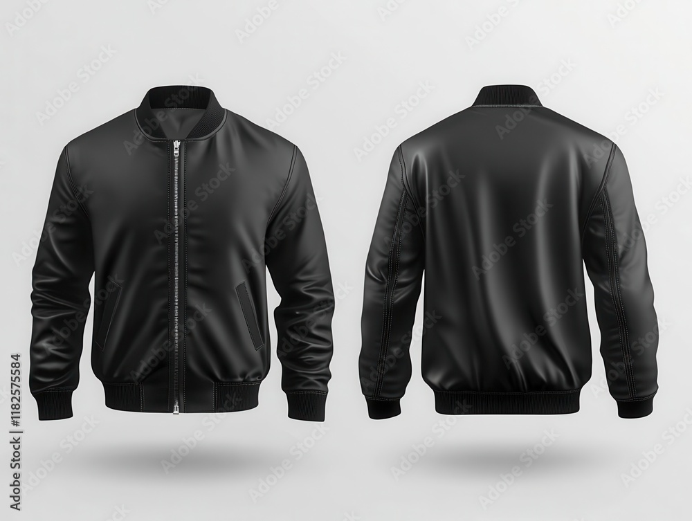 blank black jacket template for men displayed in a stylish manner ...